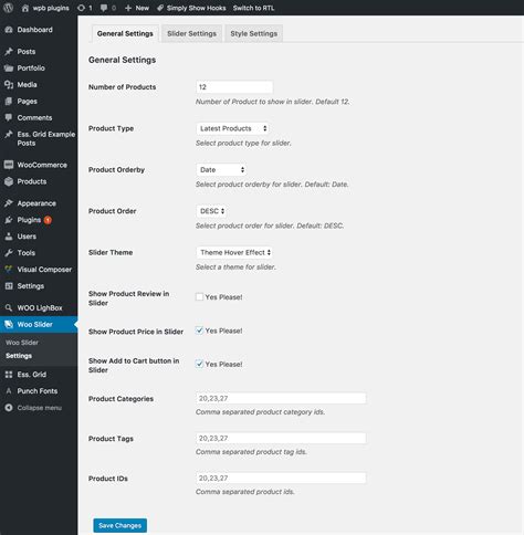 plugin settings wpbean documentation