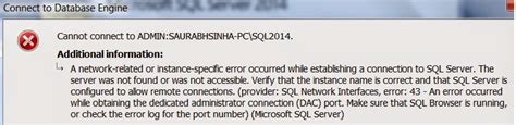 knowledge sharing error s not able to connect dac in sql