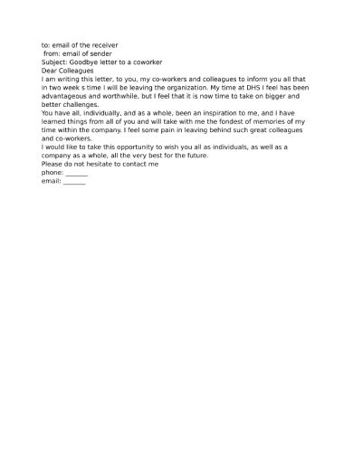 Goodbye Emails To Coworkers 10 Examples Format How To Write Pdf