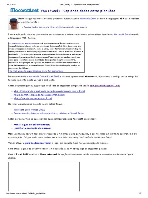 vba excel copiando dados entre planilhas pdf visual basic para
