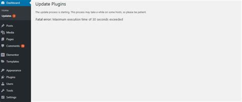 how to fix fatal error maximum execution time exceeded wordpress