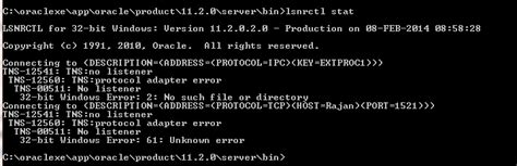 ora 12541 error while connecting to oracle express edition 11g