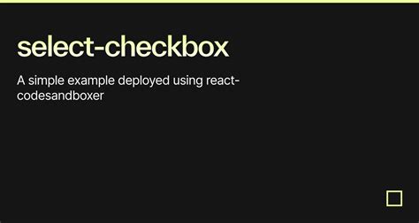 select checkbox codesandbox
