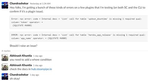 add doc links to messages like error rpc error code internal desc