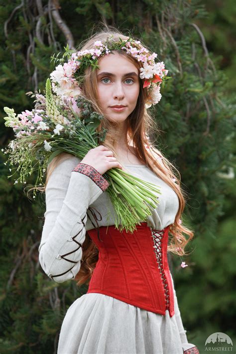 Wallpaper Model Long Hair Corset Long Skirt Women Outdoors