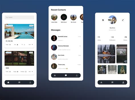 flutter social media real estate ui by kasiits on dribbble