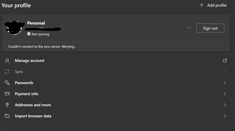 microsoft edge chromium not syncing using windows 10 version 2004