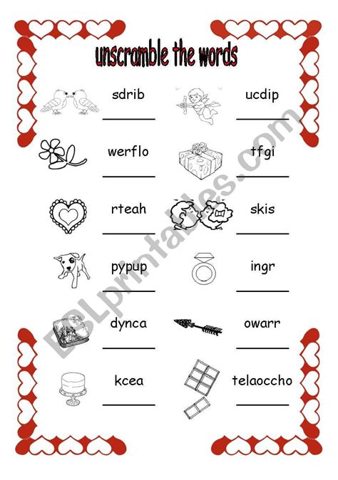 Unscramble The Words Esl Worksheet By Fleur