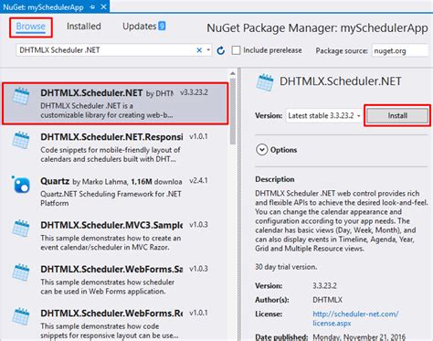 simple asp mvc application with scheduler scheduler docs