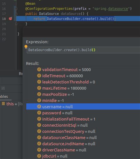 java unable to create postgres datasource programatically using