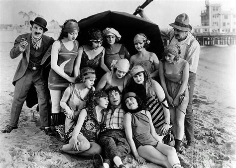 Mack Sennett Bathing Beauties Scene Greeting Card By Sad Hill Bizarre