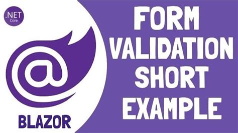 set form validation with example blazor progressive