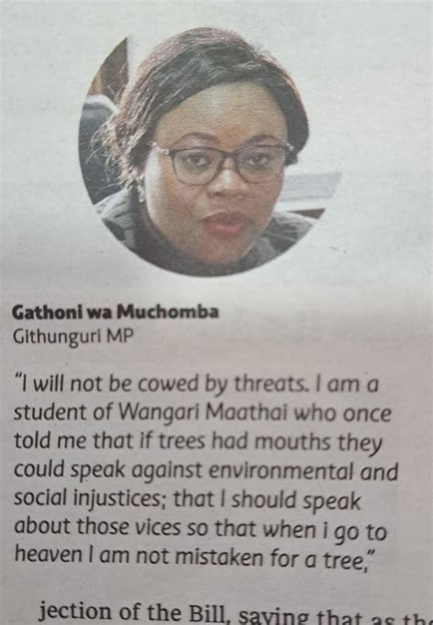 gabriel oguda on twitter githinguri mp gathoni wamuchomba has told