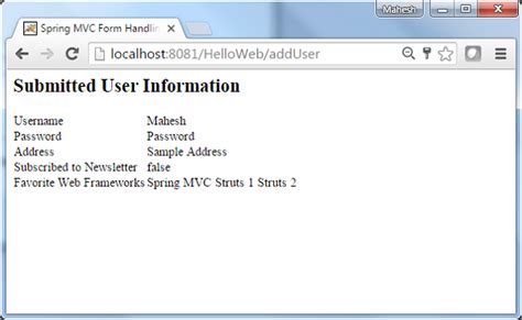 spring mvc checkboxes示例 spring mvc教程 编程字典