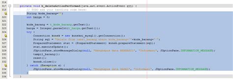 tutorial java netbeans cara menciptakan tombol delete ke database