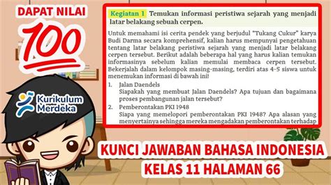 Mapel Bahasa Indonesia Kelas 11 Hal 66 Kurikulum Merdeka Kunci Jawaban