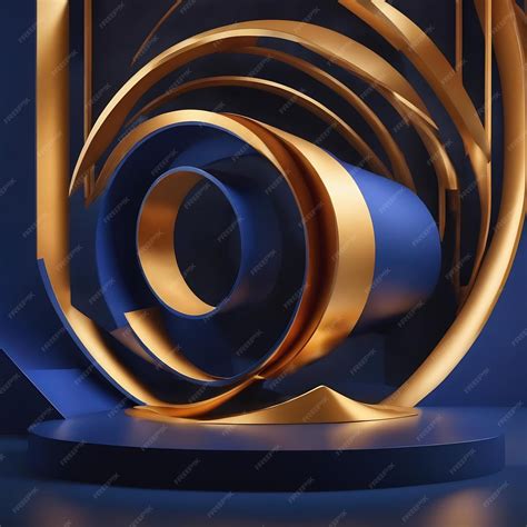 Premium Photo Dark Blue 3d Product Display Podium Abstract