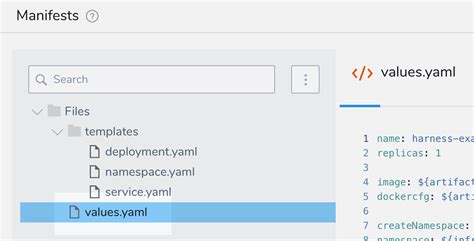 override values yaml files docs