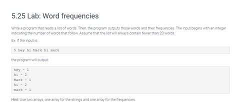 solved 5 25 lab word frequencies write a program that reads