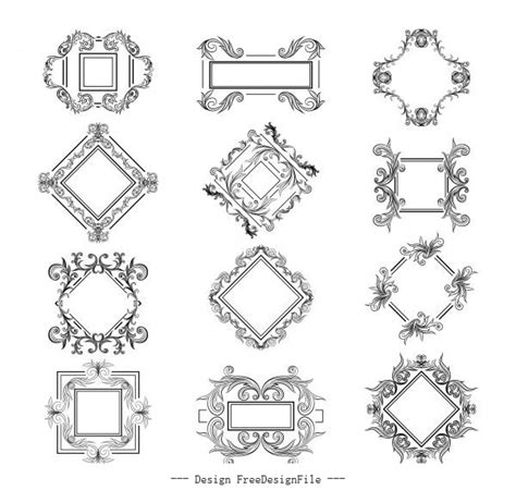 Border Templates Symmetrical Vector Free Download