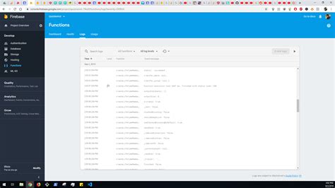 node js firebase functions log outputting lots of extra info after