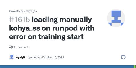 loading manually kohya ss on runpod with error on training start