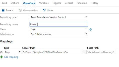 tfs 2015 build is not getting the mapped path stack overflow