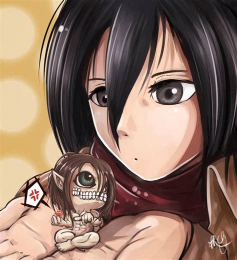 Mikasa Ackerman And Eren Yeager Shingeki No Kyojin Attack On Titan