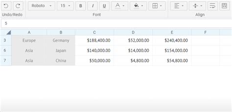 javascript spreadsheet widget ui library for web