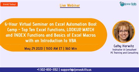 6 hour virtual seminar on excel automation boot camp refresh miami