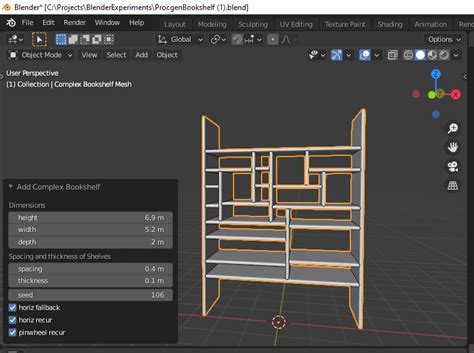 crazy procgen bookshelf script released scripts and themes blender