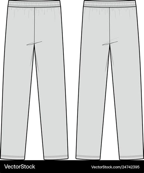 Track Pants Fashion Flat Sketch Template Vector Image