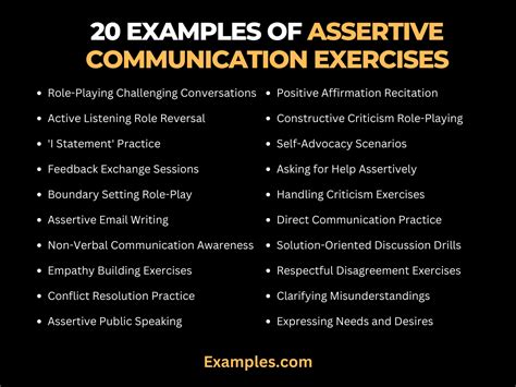 Assertive Communication Exercises 19 Examples