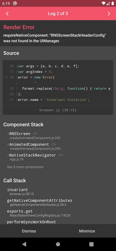 invariant violation requirenativecomponent