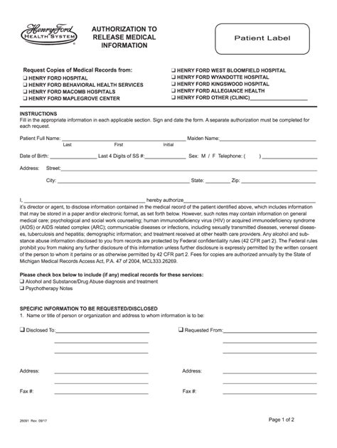 henry ford doctors note fill out and sign printable pdf