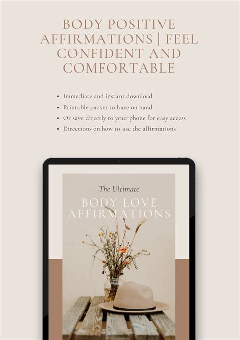 Body Positive Affirmations Body Image Self Help Printables Etsy
