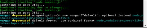 javascript morgan deprecated expressjs stack overflow