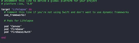ios when installing firebase with swift in xcode with cocoa pods it
