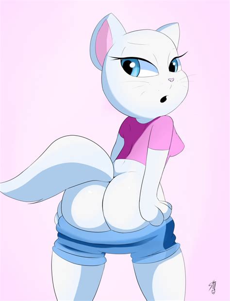 Rule 34 Angela Ass Back View Blue Eyes Cat Fat Ass Female Female Only