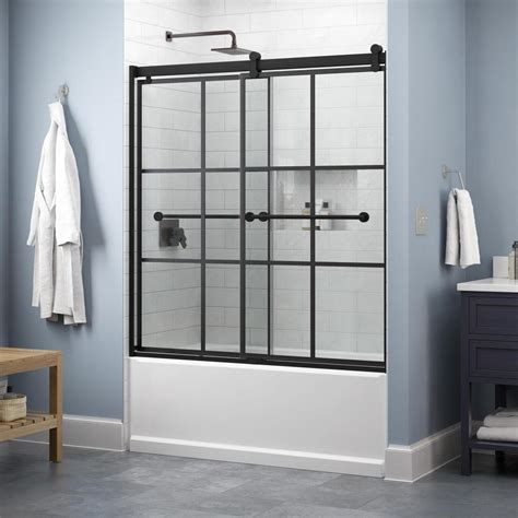 Delta Everly 60 In X 58 3 4 In Contemporary Sliding Frameless Bathtub