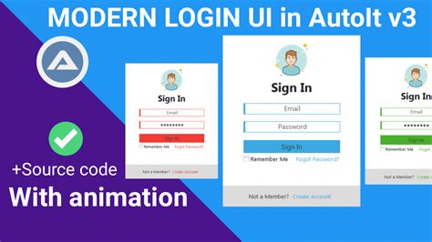 modern login ui in autoit v3 animation autoit example scripts