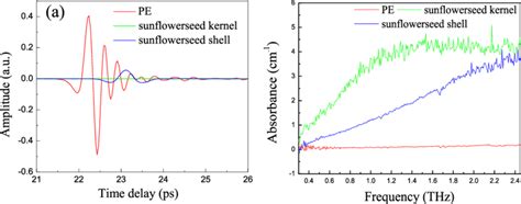 Terahertz Time Domain Spectra A And Frequency Domain Spectra B Of