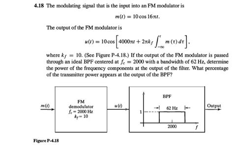 solved 4 18 the modulating signal that is the input into an