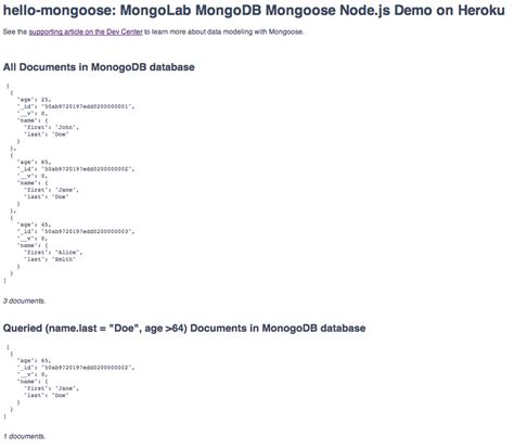 object modeling in node js with mongoose heroku dev center