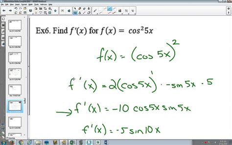Derivatives Chain Rule With Trig Functions And Exponential Functions
