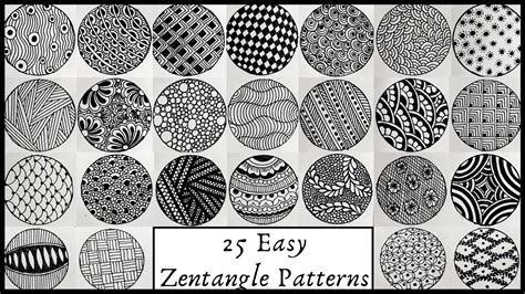 25 Easy Zentangle Patterns For Beginners Doodle Patterns Mandala