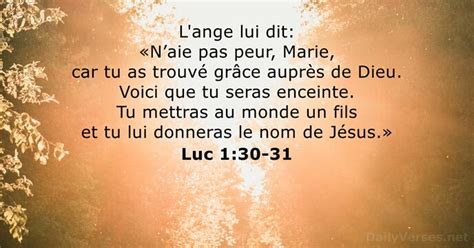 24 Décembre 2021 Verset Biblique Du Jour Luc 1 30 31