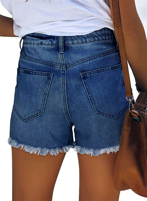 Onlyshe Womens Casual High Waisted Jean Shorts 4 Pockets Summer