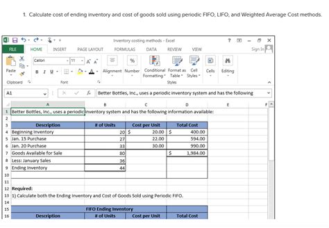 solved 1 calculate cost of ending inventory and cost of