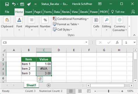 status bar in excel shows wrong result sum average here is why